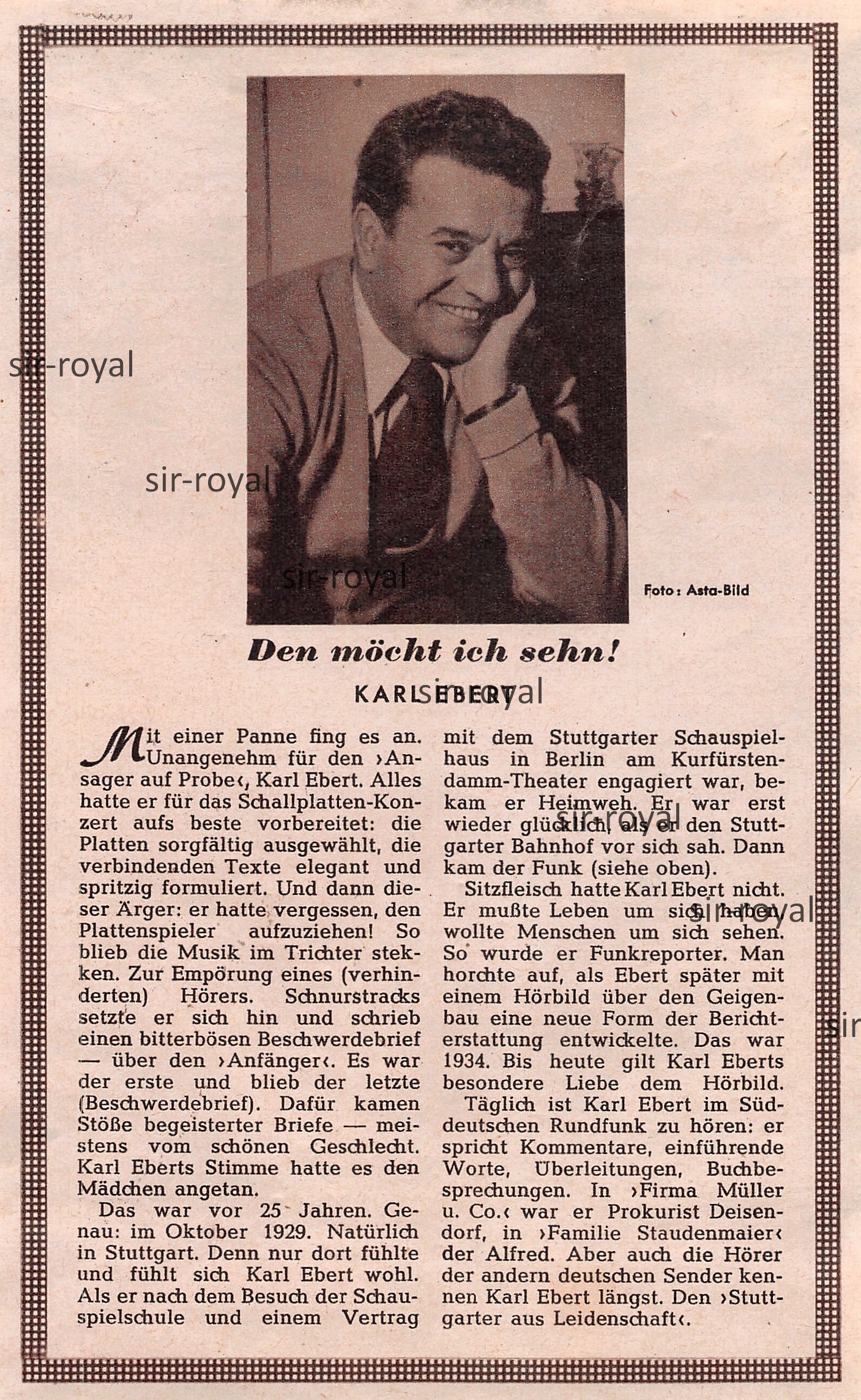 Karl Ebert - 1954 - Historischer Bildbericht ~12x19cm | eBay.de